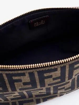 Fendi Vanity Pouch Ff Jacquard Fabric Small Handbag - Multicolor