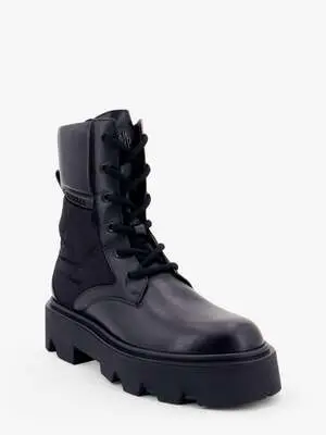 Moncler Aurea Leather And Nylon Boots - Multicolor