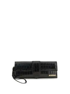 Jacquemus Crocodile-effect Bambino Pouch - Black
