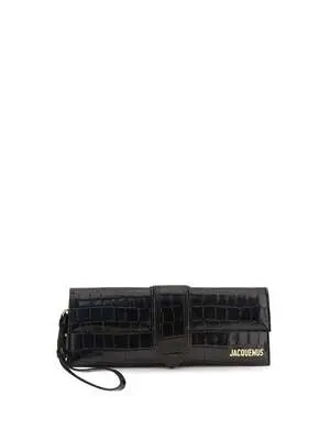 Jacquemus Crocodile-effect Bambino Pouch - Black