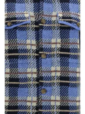 Guest In Residence Checked Cashmere Shirt - Blue
