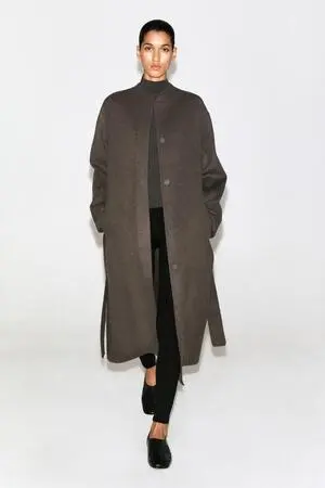 Cos Belted Double-faced Wool-blend Long Coat