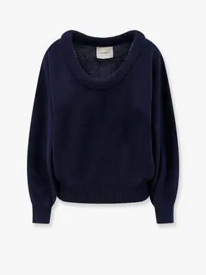 LISA YANG Doria Sweater With Wide Neckline - Blue