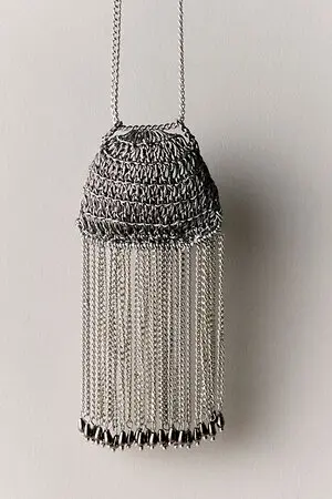Free People Zelda Fringe Necklace - Hematite Base