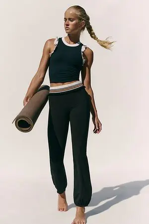 Free People Lets Bounce Back Bubble Pants - Black Combo