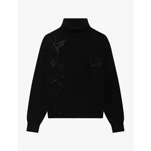 Zadig&Voltaire Souly Rhinestone-embellished Cashmere Jumper - Black