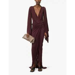 Rick Owens Flag-sleeves Wrap-round Jersey Gown