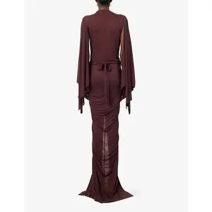 Rick Owens Flag-sleeves Wrap-round Jersey Gown