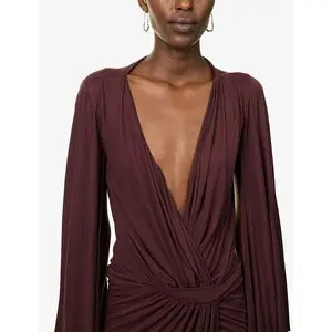 Rick Owens Flag-sleeves Wrap-round Jersey Gown