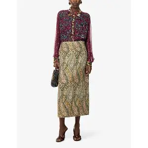 Dries Van Noten Bead-embellished Embroidered Sheer Shirt