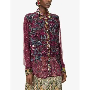 Dries Van Noten Bead-embellished Embroidered Sheer Shirt