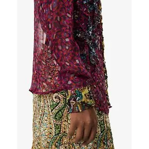 Dries Van Noten Bead-embellished Embroidered Sheer Shirt