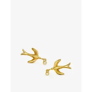 MISSOMA Harris Reed Taking Flight 18ct Yellow Plated Brass Stud Earrings - Gold