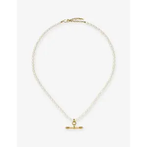MISSOMA Harris Reed X T-bar 18ct -plated Brass And Cubic Zirconia Pearl Necklace - Gold