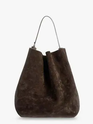 TOTEME Suede Belted Tote Shoulder Bag - Brown