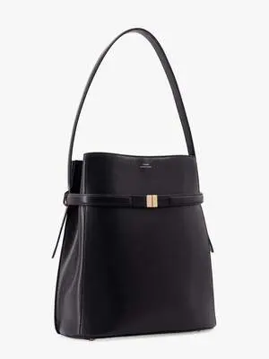 TOTEME Belted Leather Bucket Bag - Black
