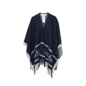Max Mara Max Mara Studio Pirania Wool Cape Women Blue