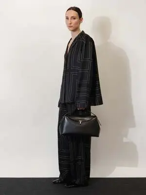 TOTEME T-lock Leather Crossbody Bag - Black