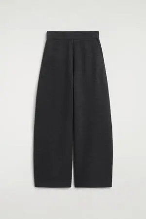 Cos Boiled Wool-blend Barrel-leg Pants - Gray