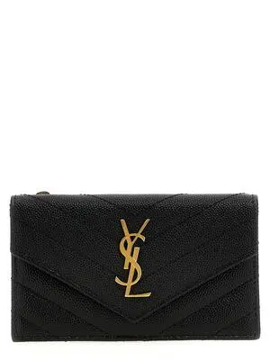 Saint Laurent Cassandre' Card Holder - Black