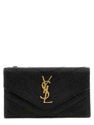 Saint Laurent Cassandre' Card Holder - Black
