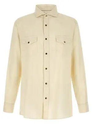 Brunello Cucinelli Western Velvet Shirt - White
