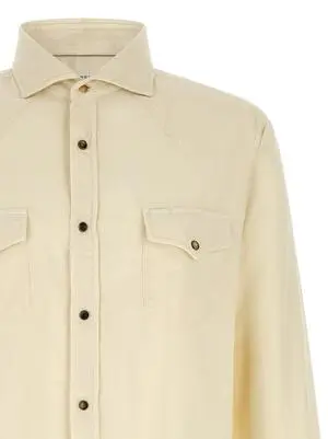 Brunello Cucinelli Western Velvet Shirt - White