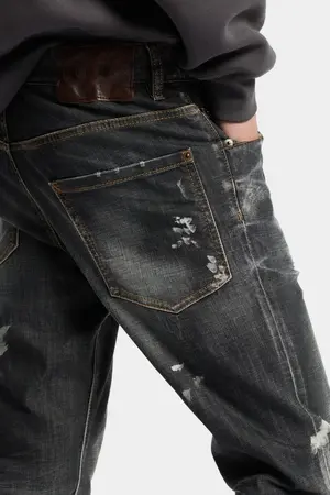 Dsquared2 Denim White Marks Skater Jeans - Black