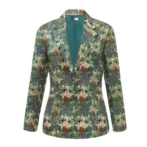 RICHA SHARMA Single Breasted Blazer In Sage Hued Organic Silk
