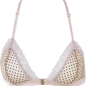 LES JUPONS DE TESS The Wild Rose Open-front Triangle Bra - Grey