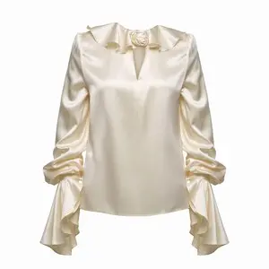 JNSQ (JE NE SAIS QUOI) Marie-antoinette Silk Ruffle Blouse