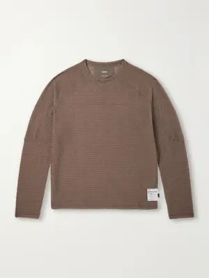 Satisfy Logo-appliquéd Fuzzfleece™ Ad T-shirt - Brown