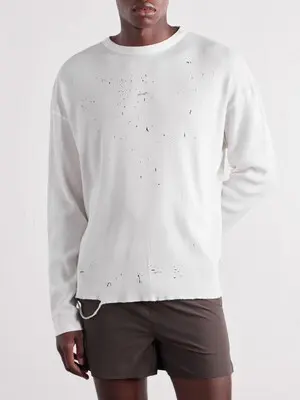 Satisfy Logo-print Distressed Mothtech™ Organic Cotton-jersey T-shirt