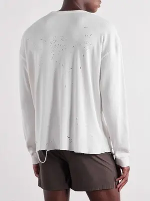 Satisfy Logo-print Distressed Mothtech™ Organic Cotton-jersey T-shirt