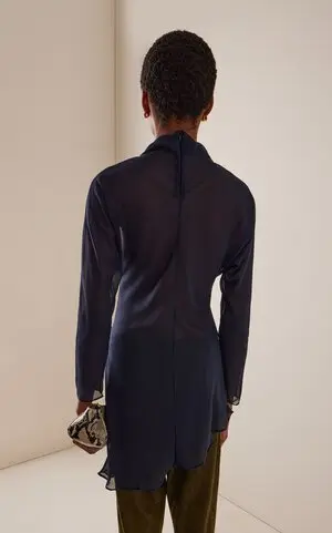 SLOAN Exclusive Wave Chiffon Turtleneck Tunic