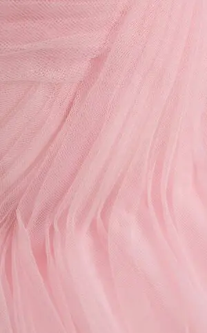 Monique Lhuillier Strapless Draped Tulle Ball Gown
