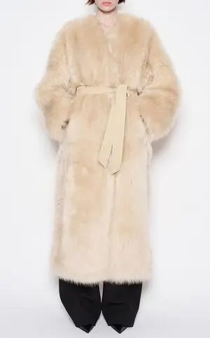 CHAROUX Calin Shearling Coat - Off-white