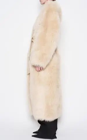 CHAROUX Calin Shearling Coat - Off-white