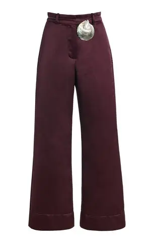 SLOAN Exclusive Belted Twill Flared-Leg Pants