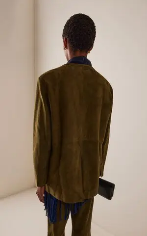 SLOAN Exclusive Collarless Suede Blazer