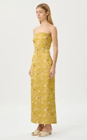 ROAME Pascal Strapless Maxi Dress - Gold