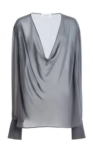SLOAN Exclusive Semi-sheer Chiffon Top - Grey