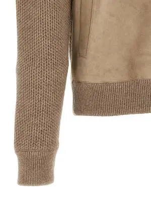 Zegna Suede Panel Cardigan