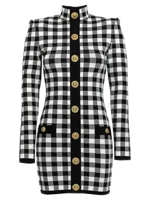 Balmain Vichy Knit Dress - Multicolor