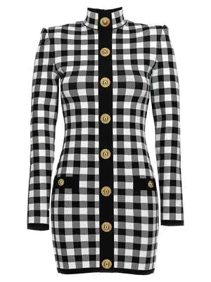 Balmain Vichy Knit Dress - Multicolor