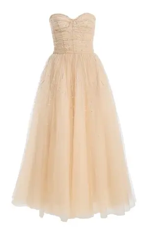 Monique Lhuillier Embroidered Degrade Cocktail Dress