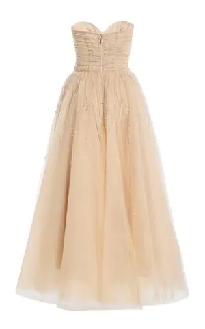 Monique Lhuillier Embroidered Degrade Cocktail Dress