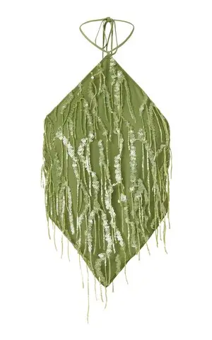 ROAME Niki Sequin Top - Olive