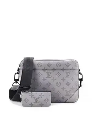 LOUIS VUITTON Duo Messenger Bag Monogram Shadow Leather Crossbody Bag