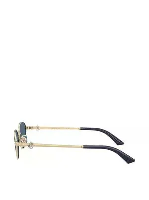 JIMMY CHOO Oval-frame Sunglasses - Gold